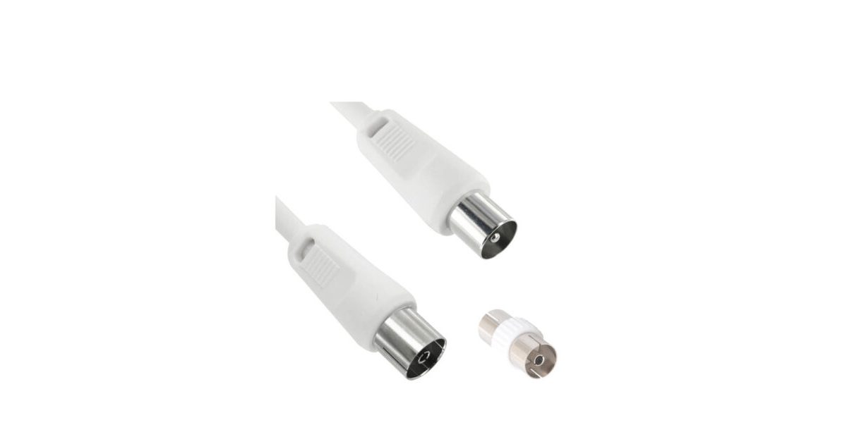 2 m TV aerial cable with adaptor - Schneider