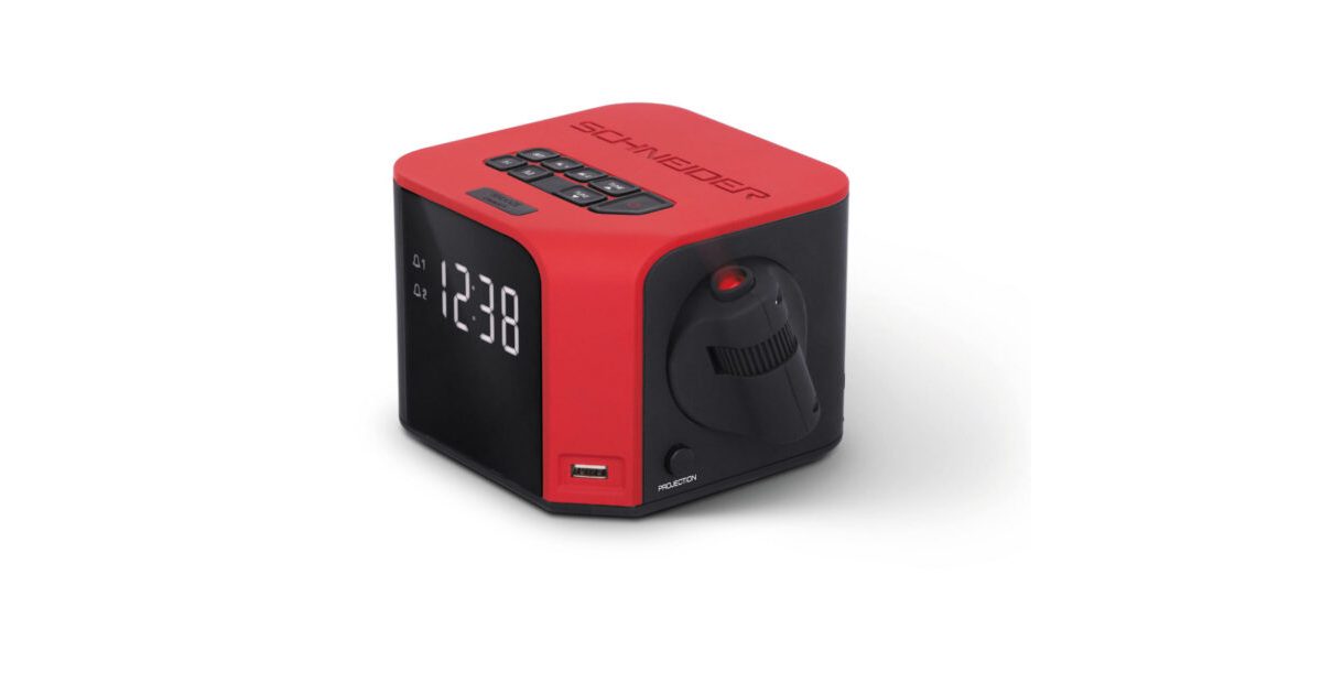 Red radio-alarm Luna - SC310ACLRED - Schneider