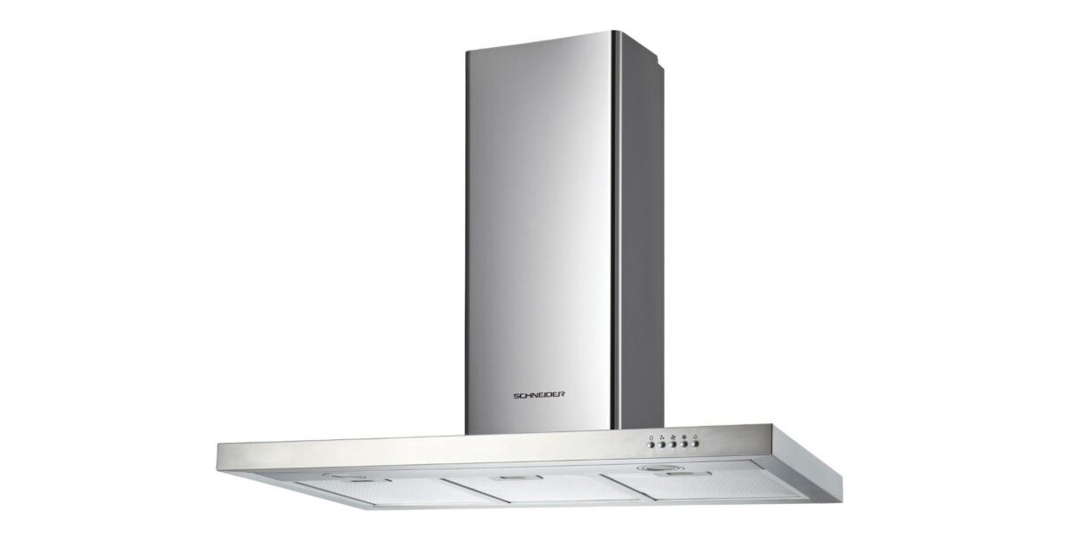 Stainless steel wall-mounted box extraction hood 90 cm - SCHB9647AX ...