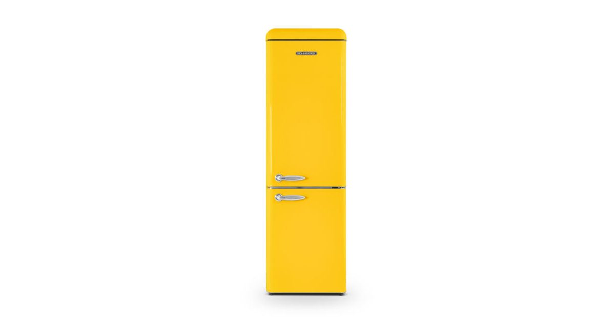 Vintage combined fridge-freezer 249 L Canary yellow - SCCB250VCAN
