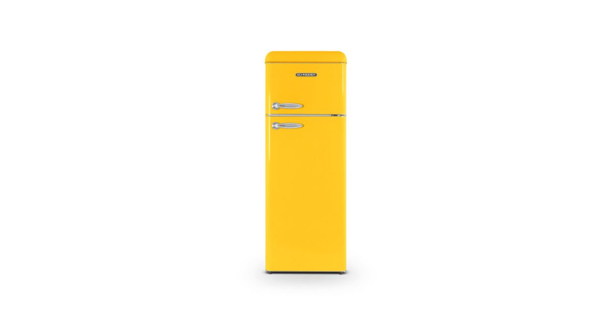 Vintage 2-door refrigerator 211 L Canary yellow - SCDD208VCAN
